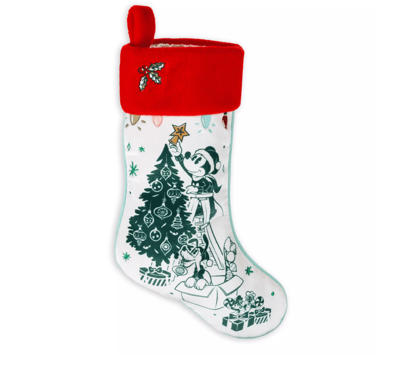 Disney Vintage Mickey and Pluto Holiday Christmas Stocking New with Tag ...