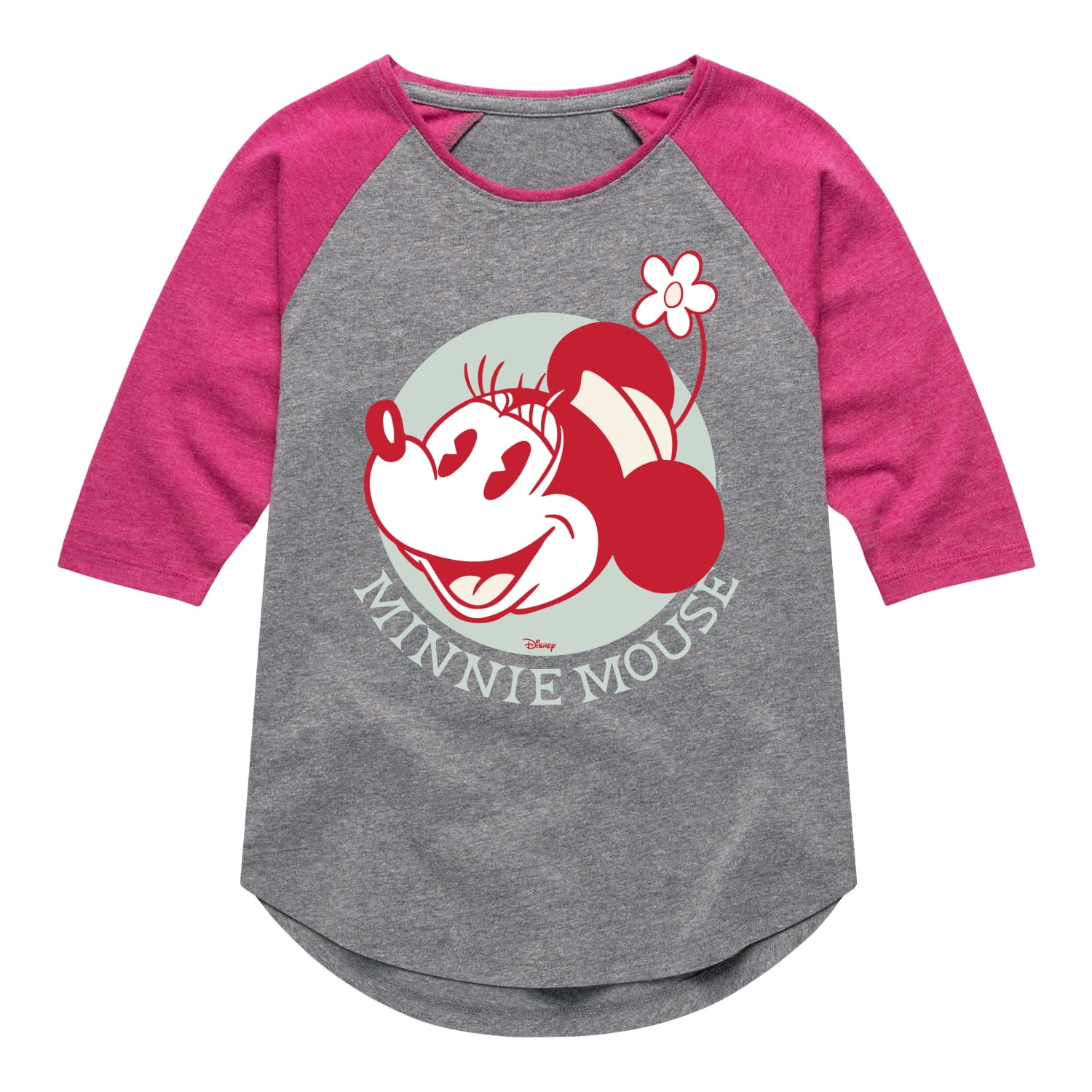 Disney - Vintage Minnie Mouse - Toddler & Youth Girls Raglan Graphic T ...