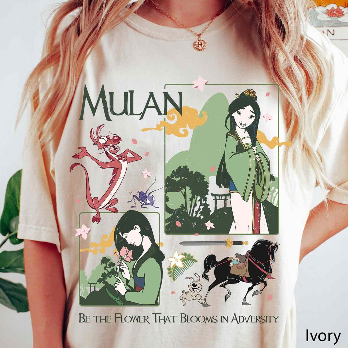 Disney Vintage Mulan Princess Be The Flower That Blooms In Adversity T ...