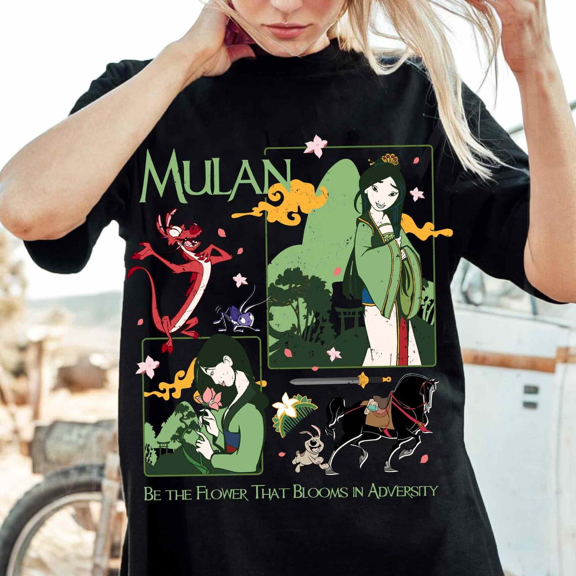 Disney Vintage Mulan Princess Be The Flower That Blooms In Adversity T ...