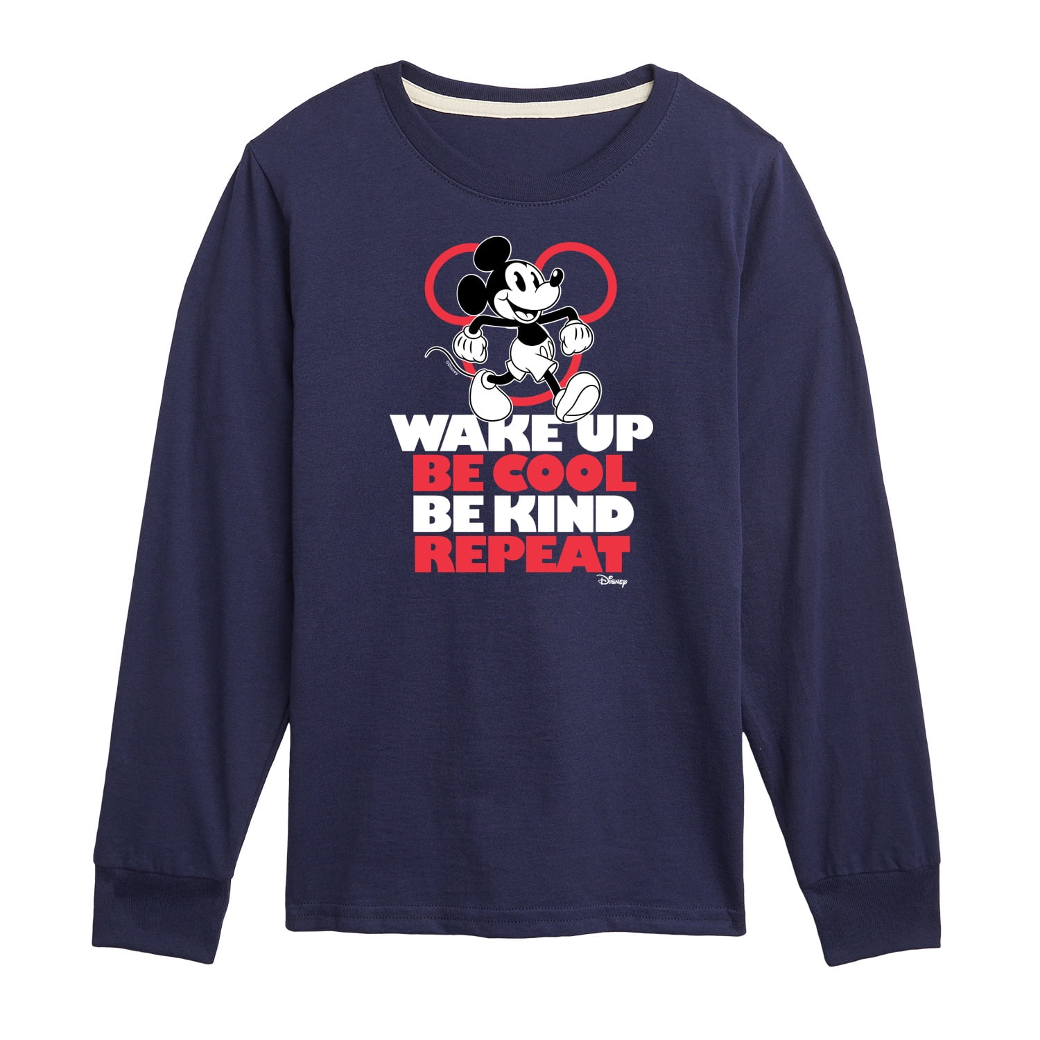 Disney - Wake Up, Be Cool, Be Kind, Repeat - Youth Long Sleeve Graphic ...