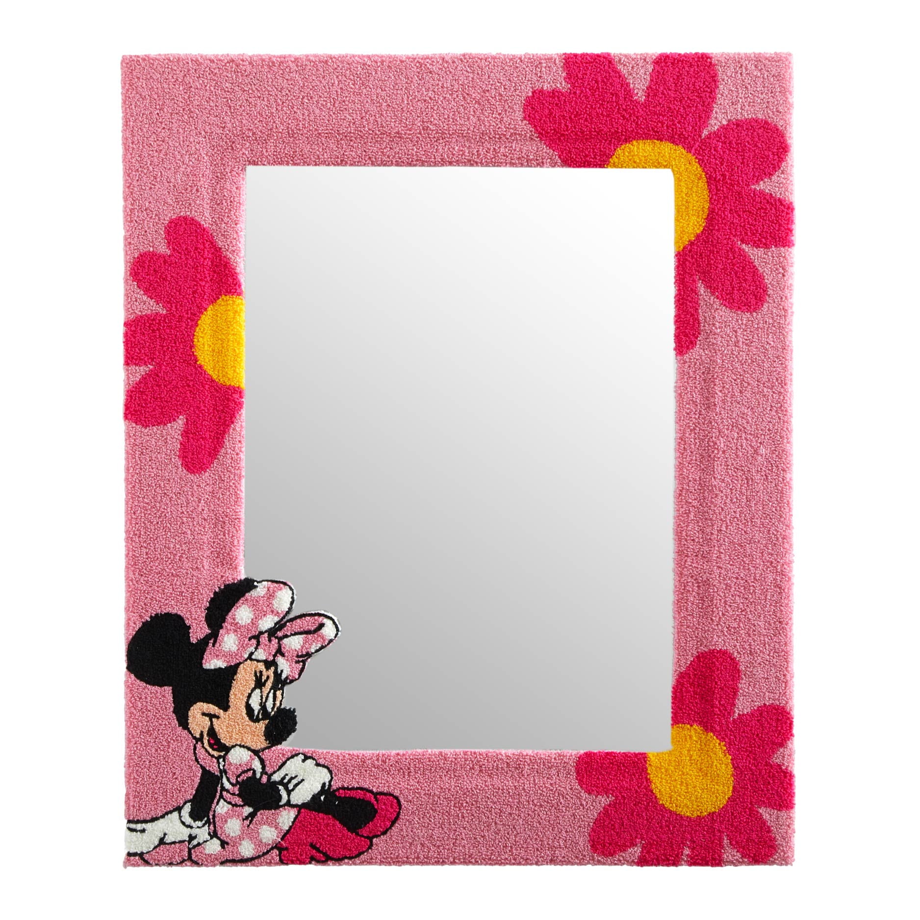 Disney Wall Mirror, Minnie Mouse Tufted Design, 18" x 22", for Kids and ...