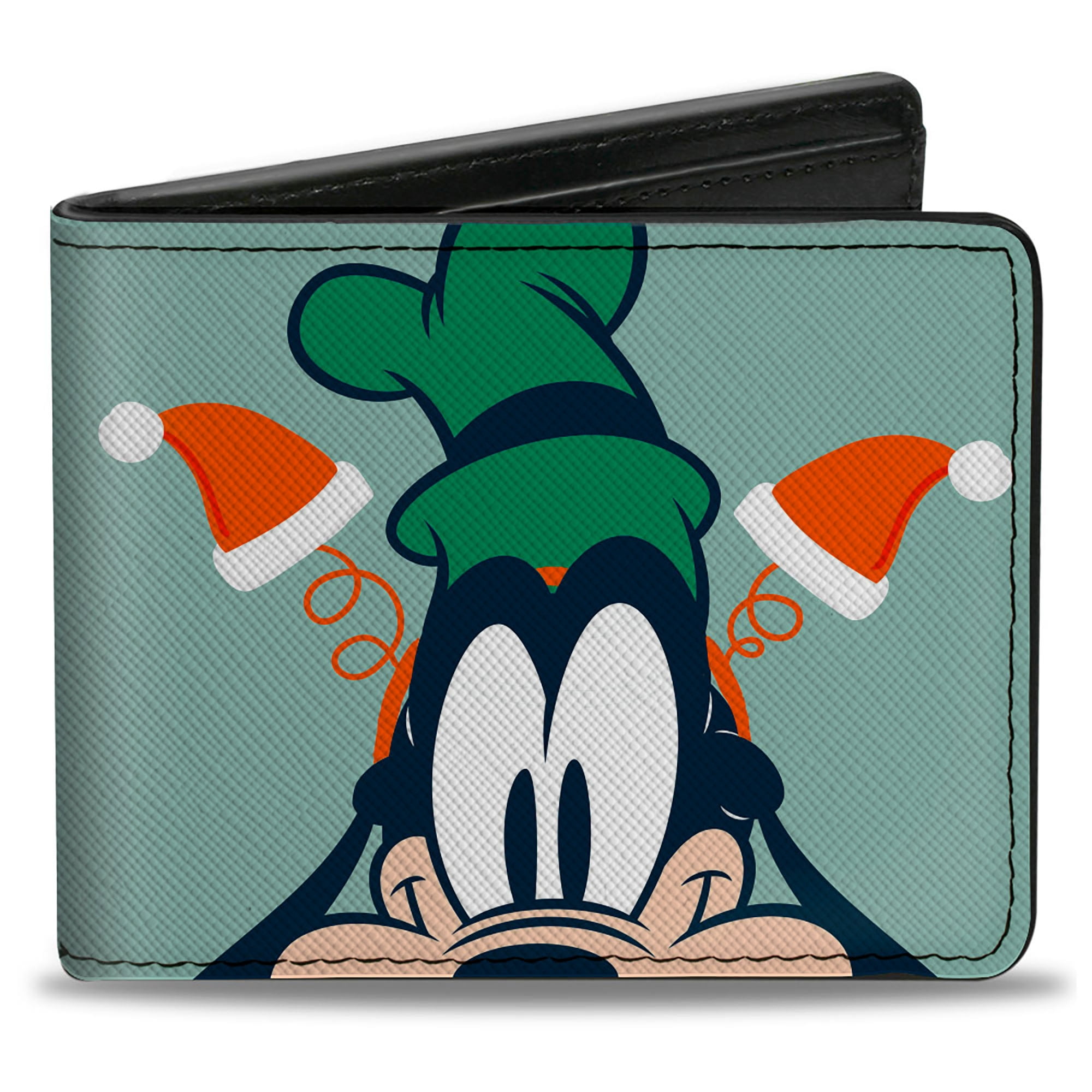 Disney Wallet, Bifold, Disney Goofy Holiday Santa Ears Pose Greens ...