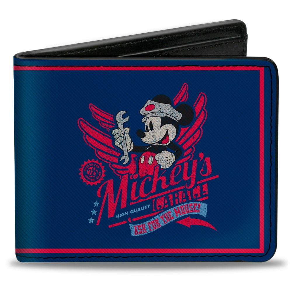 Disney Wallet, Bifold, Mickey Mouse Mickeys Garage Original Brand Logo ...