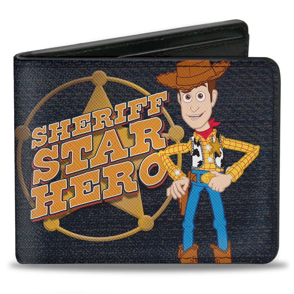 Disney Wallet, Bifold, Toy Story Woody Sheriff Star Badge Denim Print ...