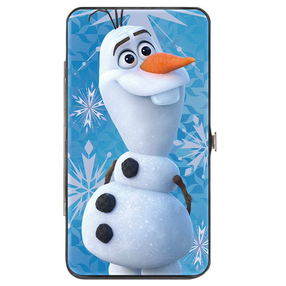 Disney Wallet, Hinged, Frozen 2 Olaf Smiling Pose Snowflakes Blues ...