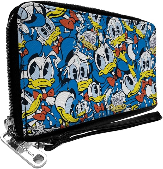 Disney Wallet, Zip Around, Donald Duck Expressions Stacked Blues, Vegan ...