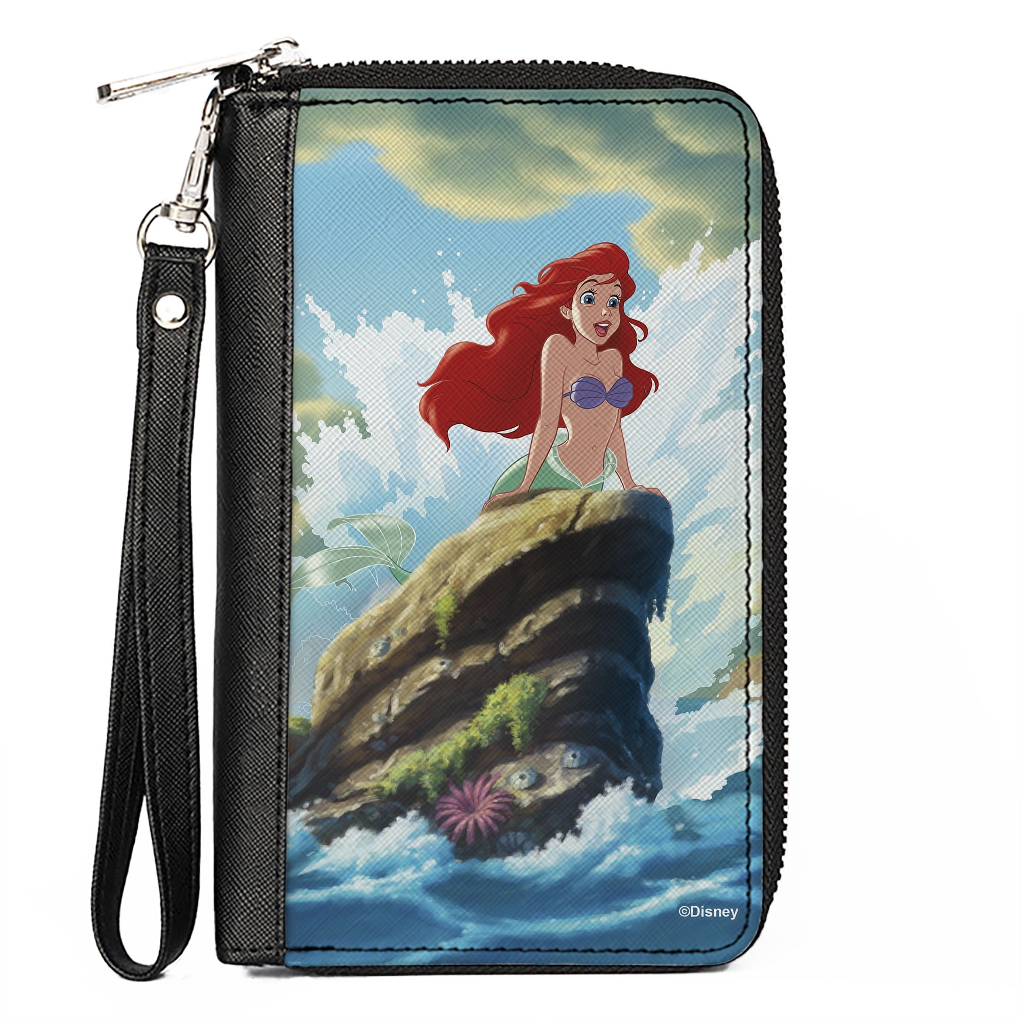 Disney Wallet, Zip Around, The Little Mermaid Ariel Splash Rock Pose ...