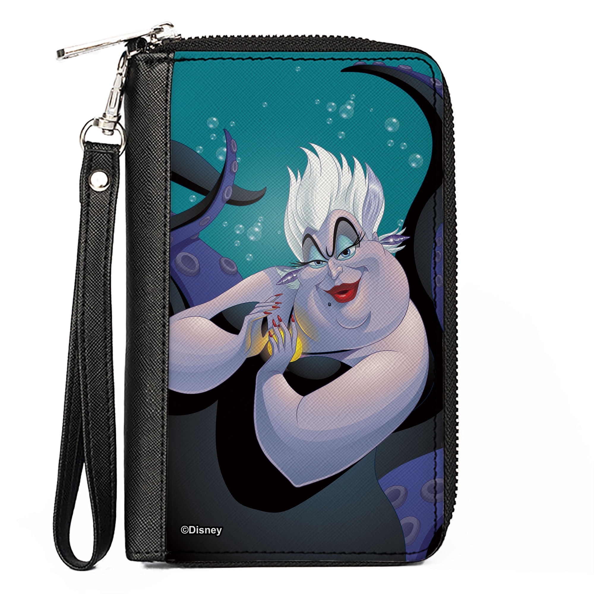Disney Wallet, Zip Around, The Little Mermaid Ursula Pose Bubbles Blues ...