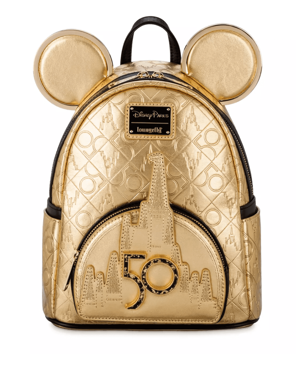 Disney Walt Disney World 50th Anniversary Mickey Leather Gold Mini ...
