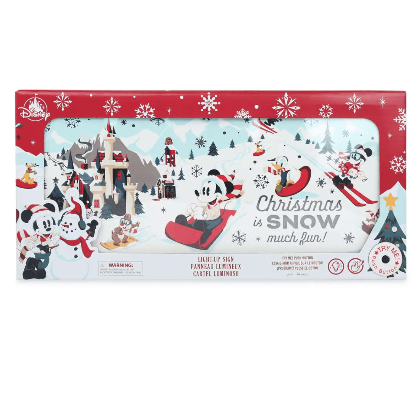 Disney Walt's Holiday Lodge Mickey Friend Sledding Christmas Light Up ...