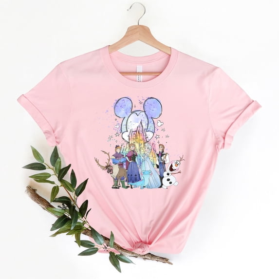 Disney WaterColor Castle Frozen Characters Shirt Anna Elsa Frozen Shirt ...