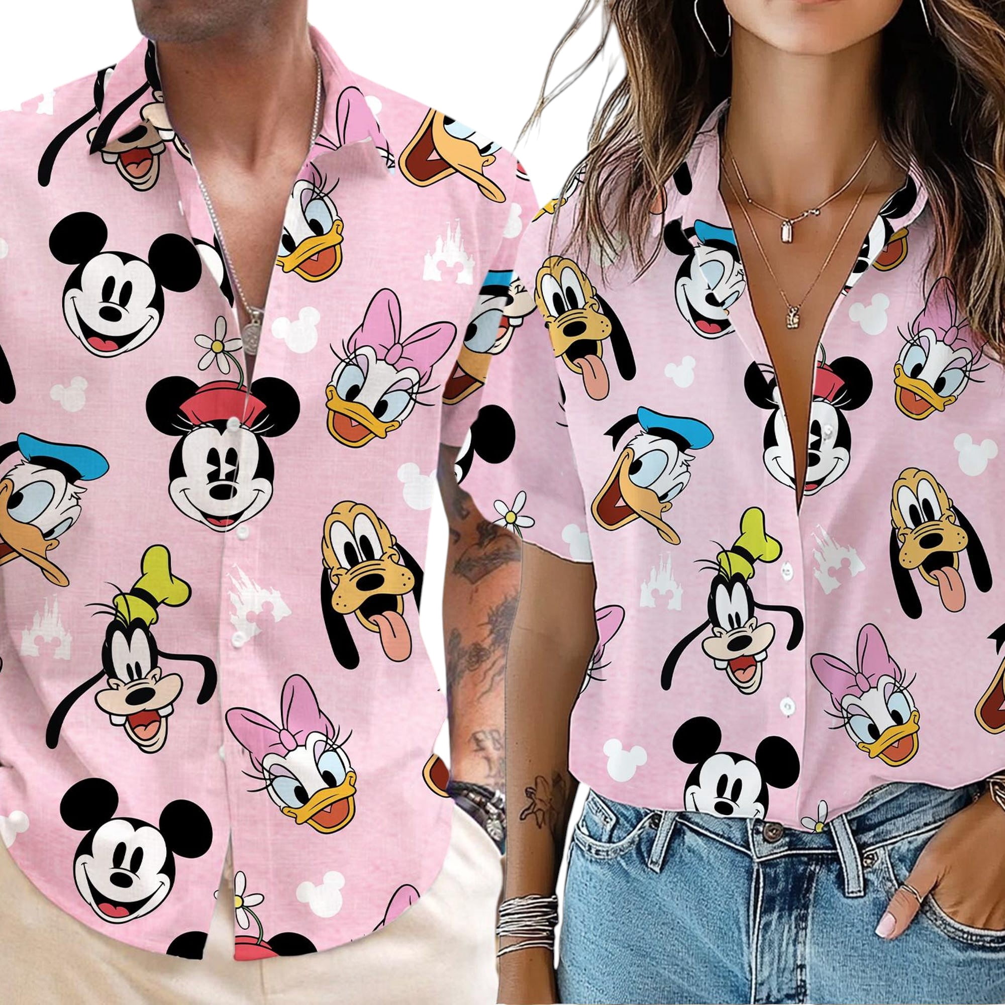 Disney Watercolor Hawaiian Shirt, Mickey and Friends Hawaiian Shirt ...