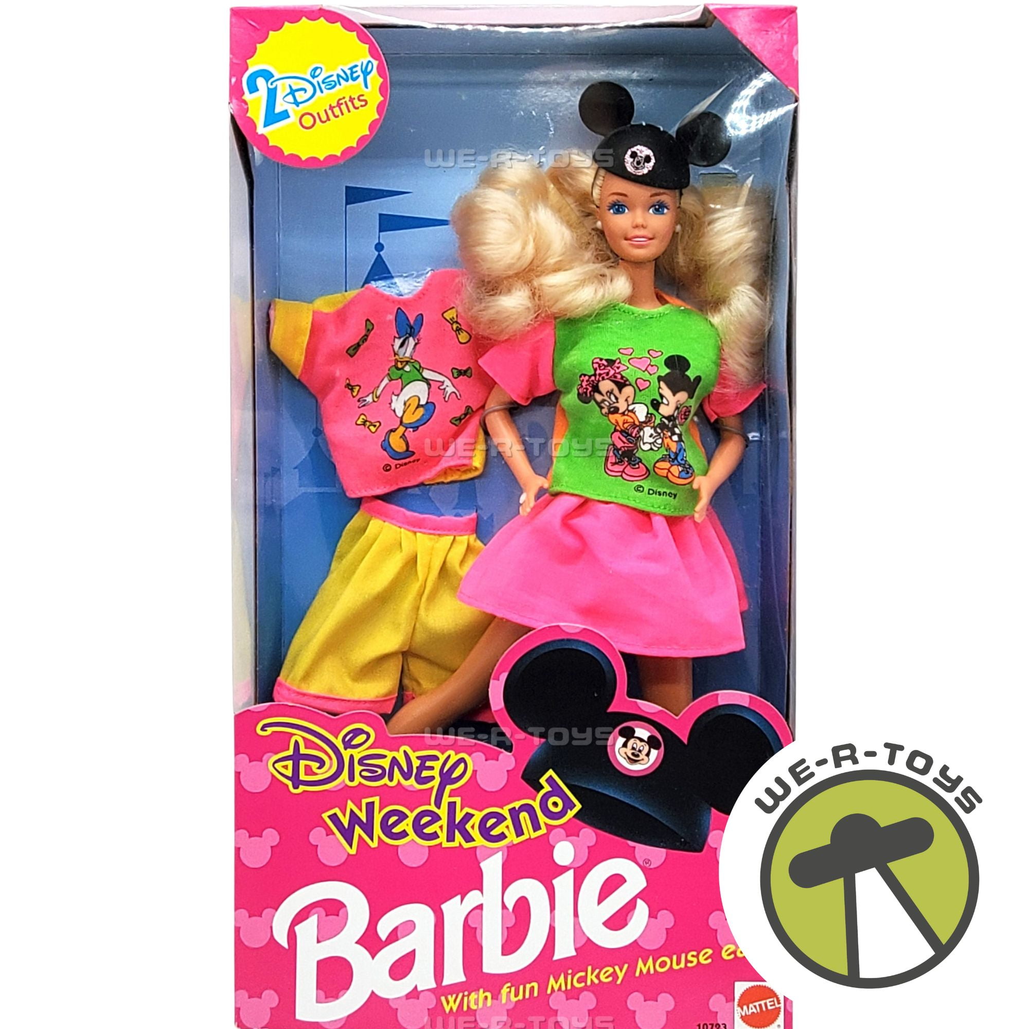 Disney Weekend Barbie Doll Green & Pink Outfit with Extra Outfit Mattel ...