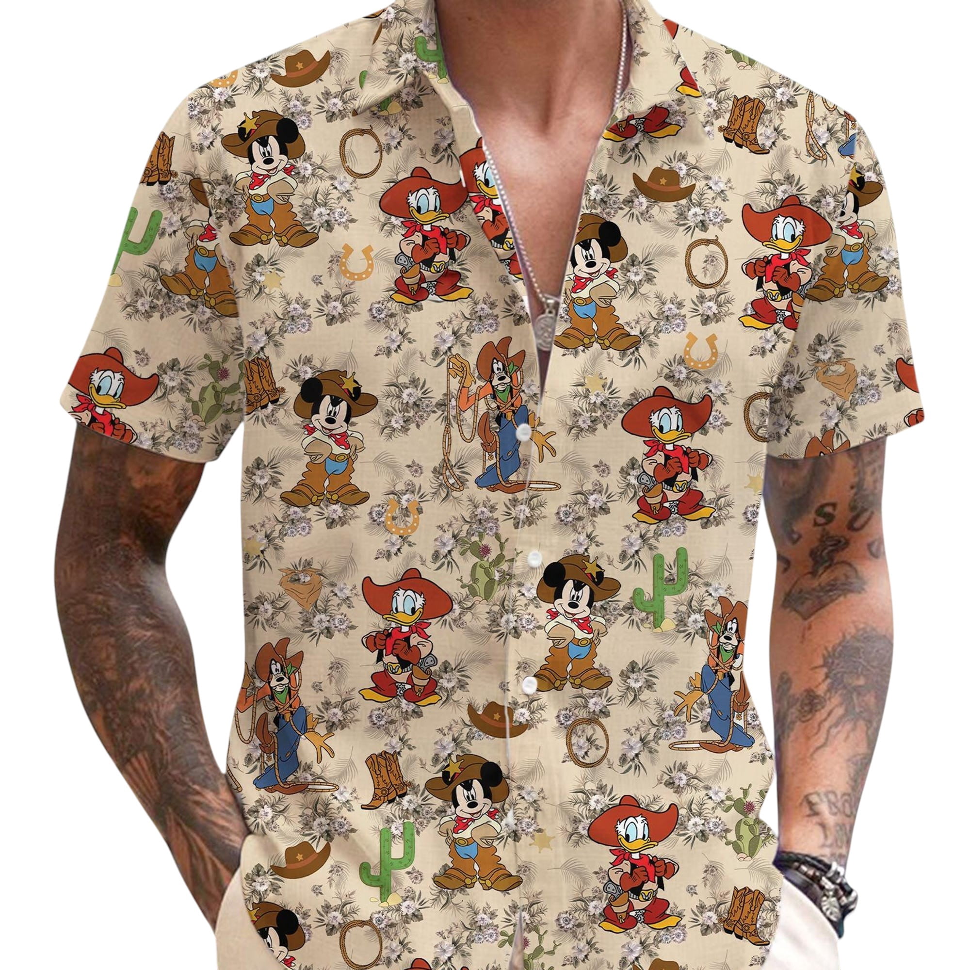 Disney Western Country Hawaiian Shirt, Disney Western Cowboy Shirt ...