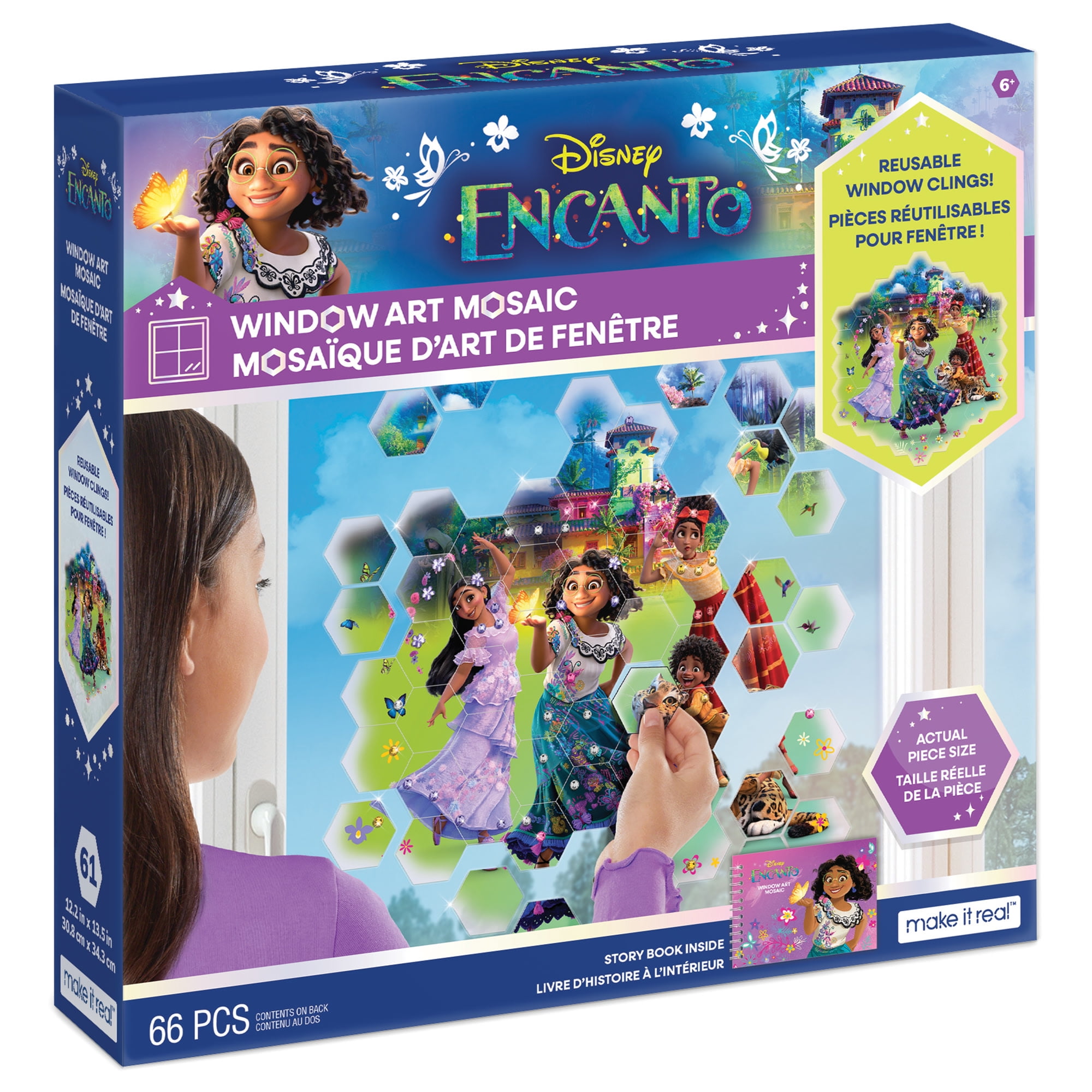 Disney: Window Art Mosaic - Encanto - 66 pcs, Reusable Puzzle Window ...