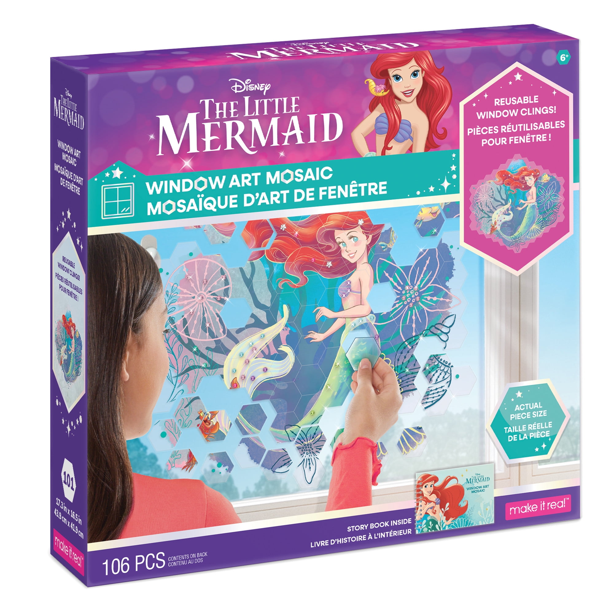 Disney: Window Art Mosaic - The Little Mermaid - 106 pcs, Reusable ...