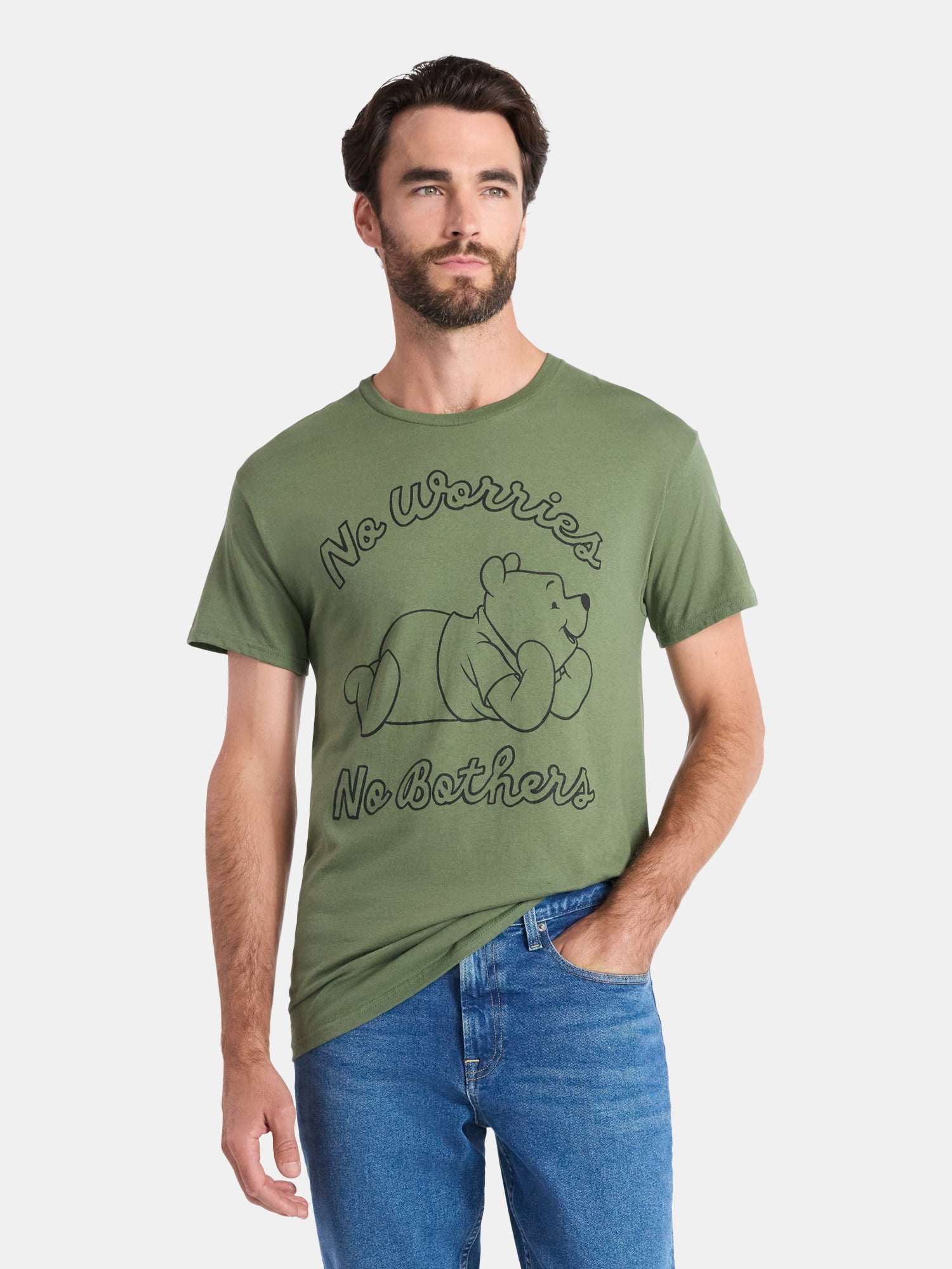 Disney Winnie the Pooh Men's and Big Men's Graphic Tee with Short ...