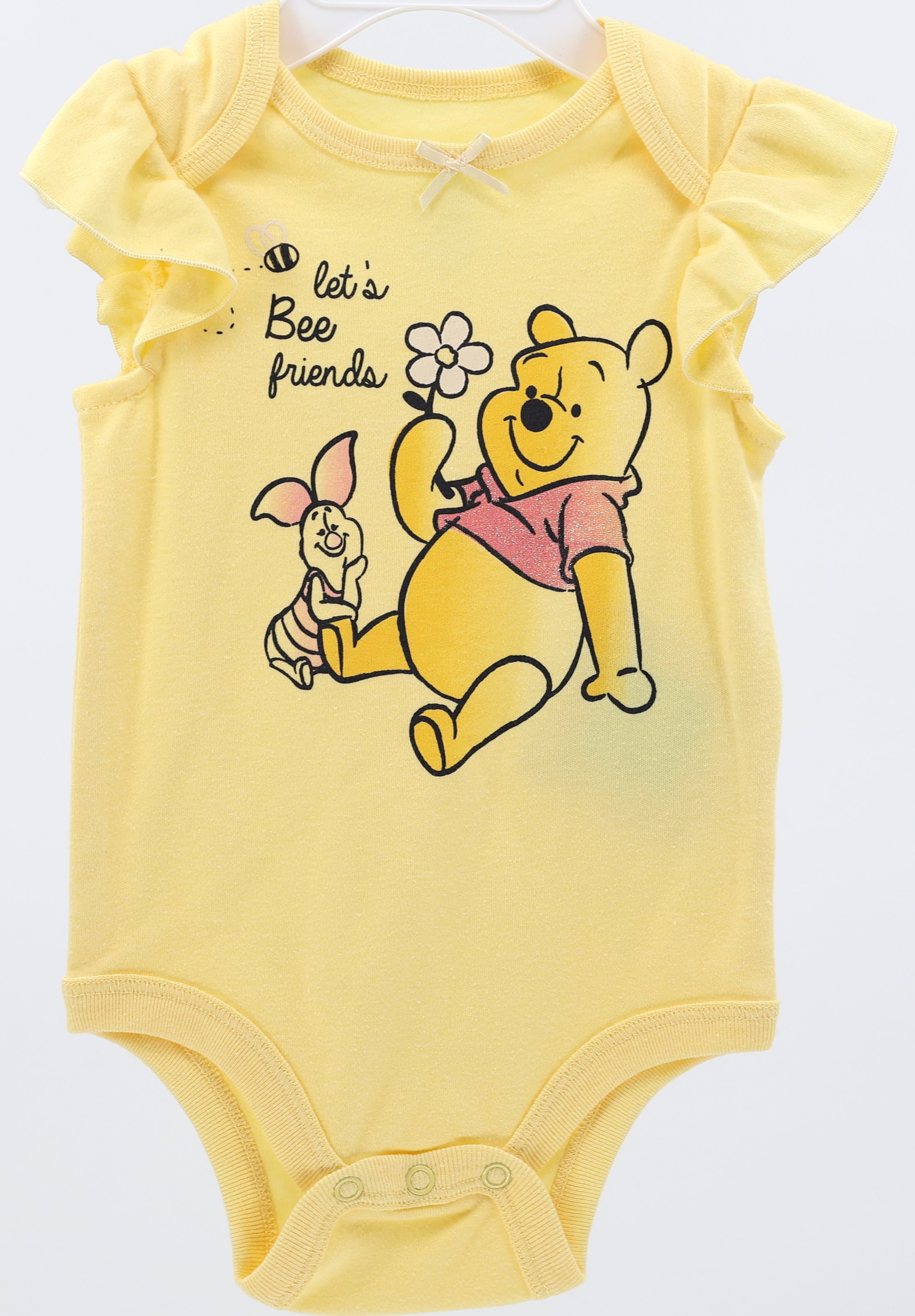 Disney Winnie the Pooh Baby Onesie - Yellow, Snap Buttons, Newborn ...