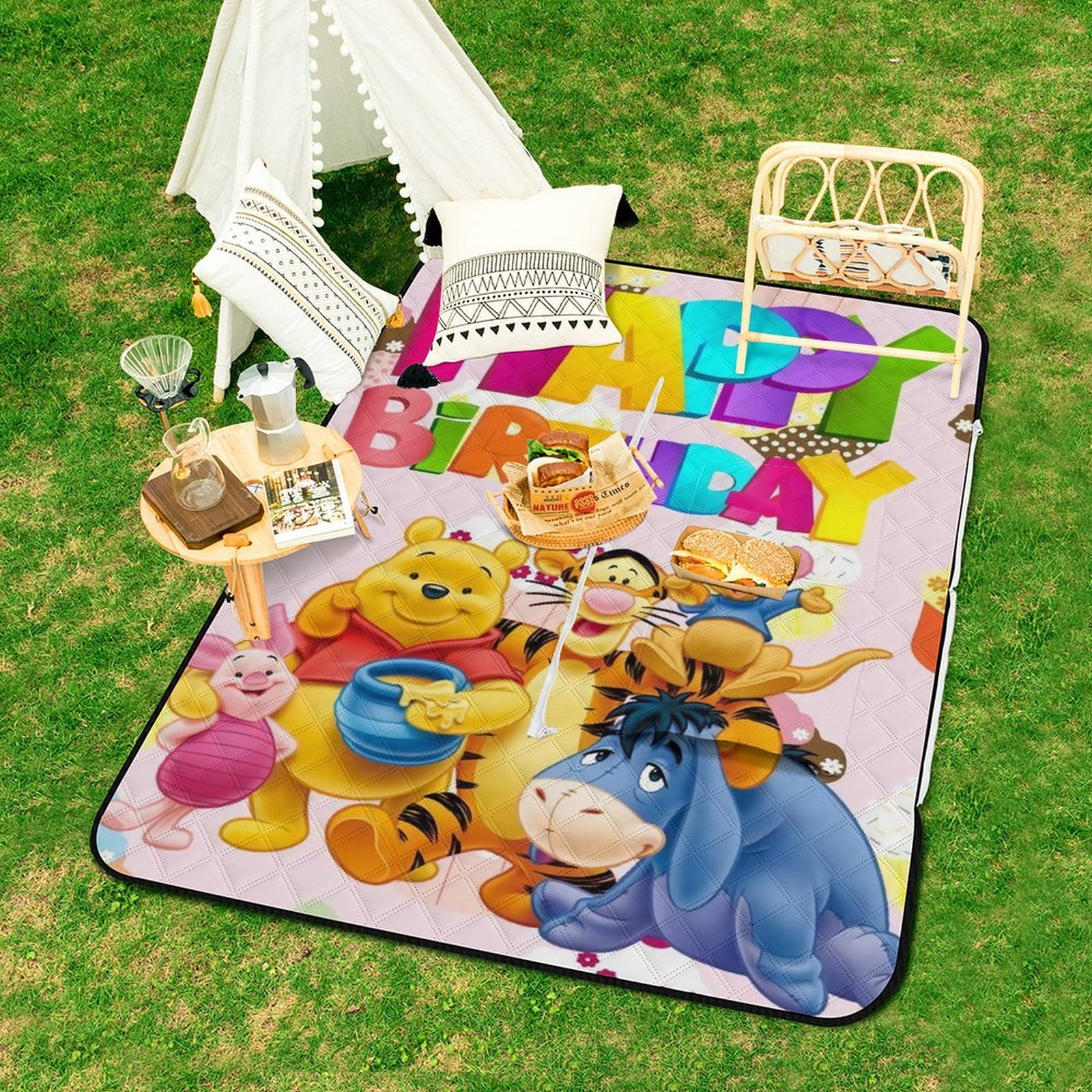 Disney&Winnie The Pooh And Friends Happy Birthday Picnic Blankets ...