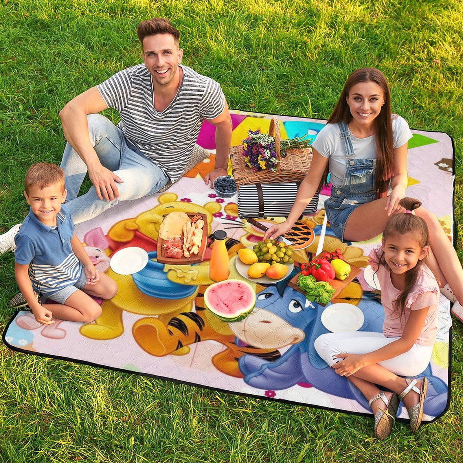Disney&Winnie The Pooh And Friends Happy Birthday Picnic Blankets ...
