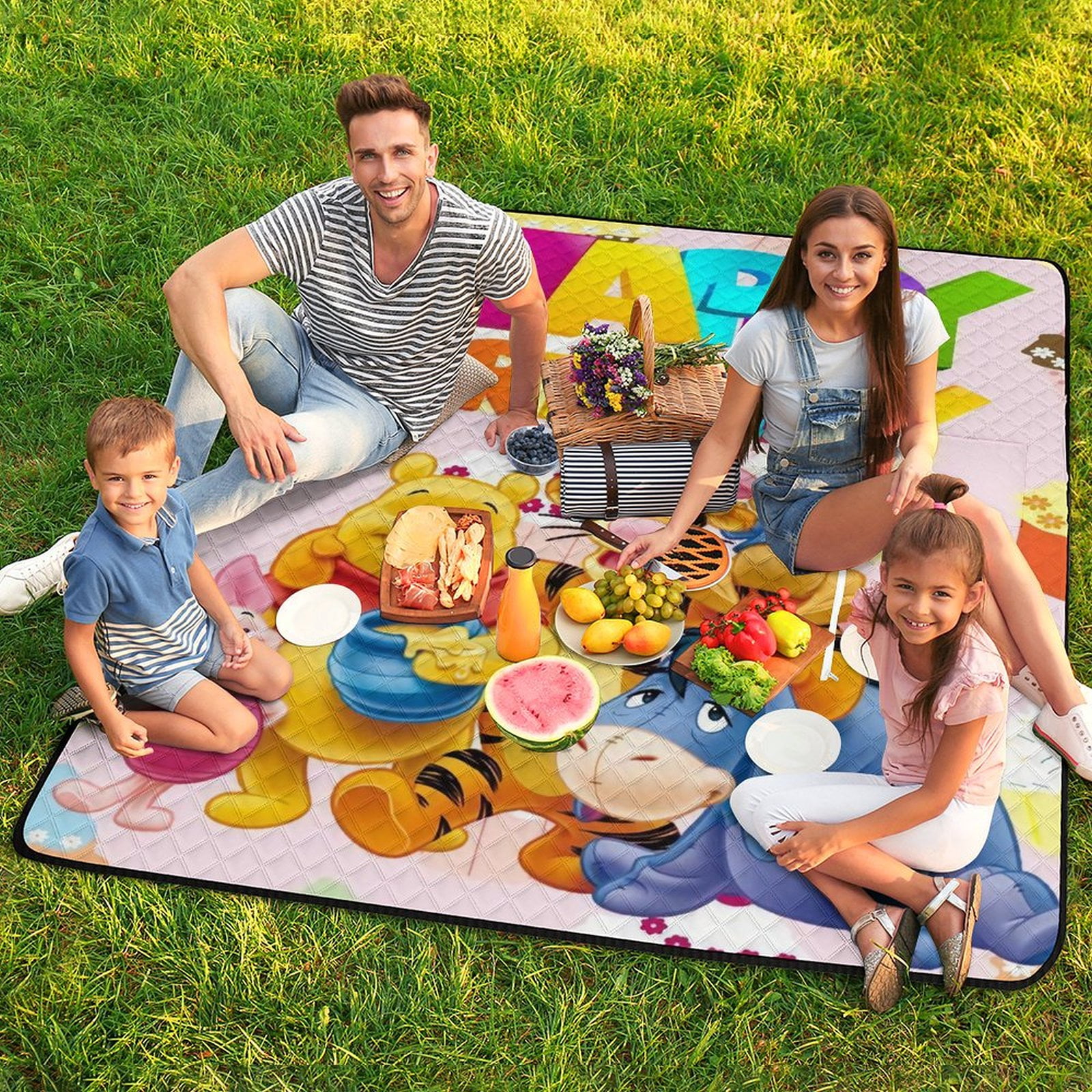 Disney&Winnie The Pooh And Friends Happy Birthday Picnic Blankets ...