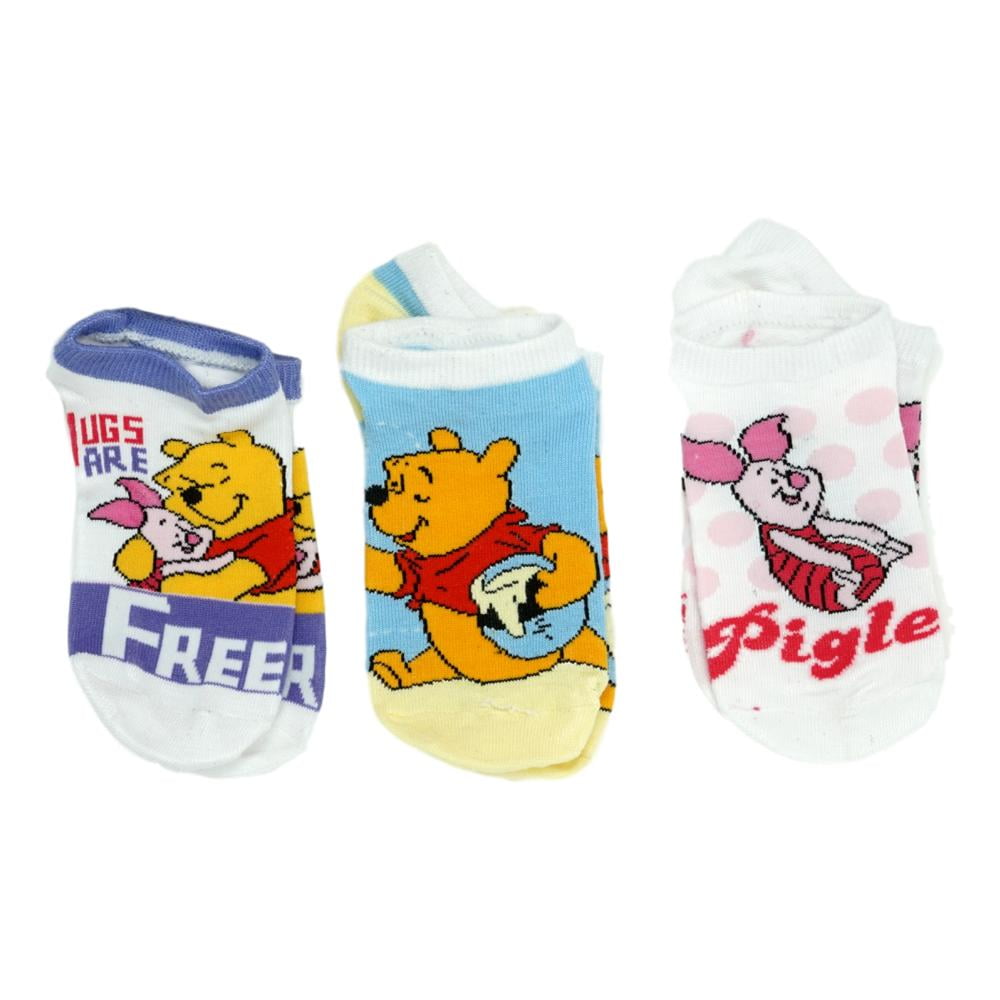 Disney Winnie The Pooh Socks For Kids (3 Pack, Medium Size 6-8) Kids No Show Ankle Socks Winnie ...