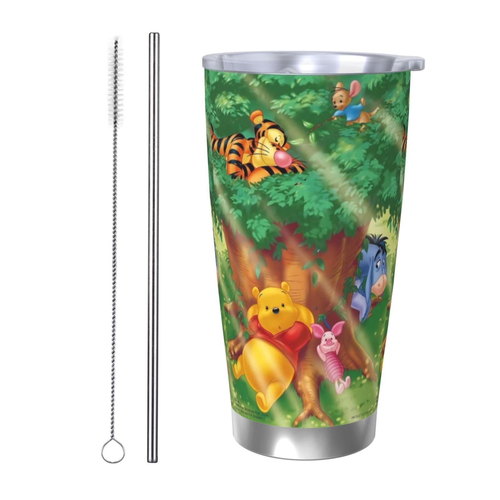 Disney&Winnie The Pooh Tigger Kids Water Bottle with Straw Lid,Insulated Stainless Steel ...