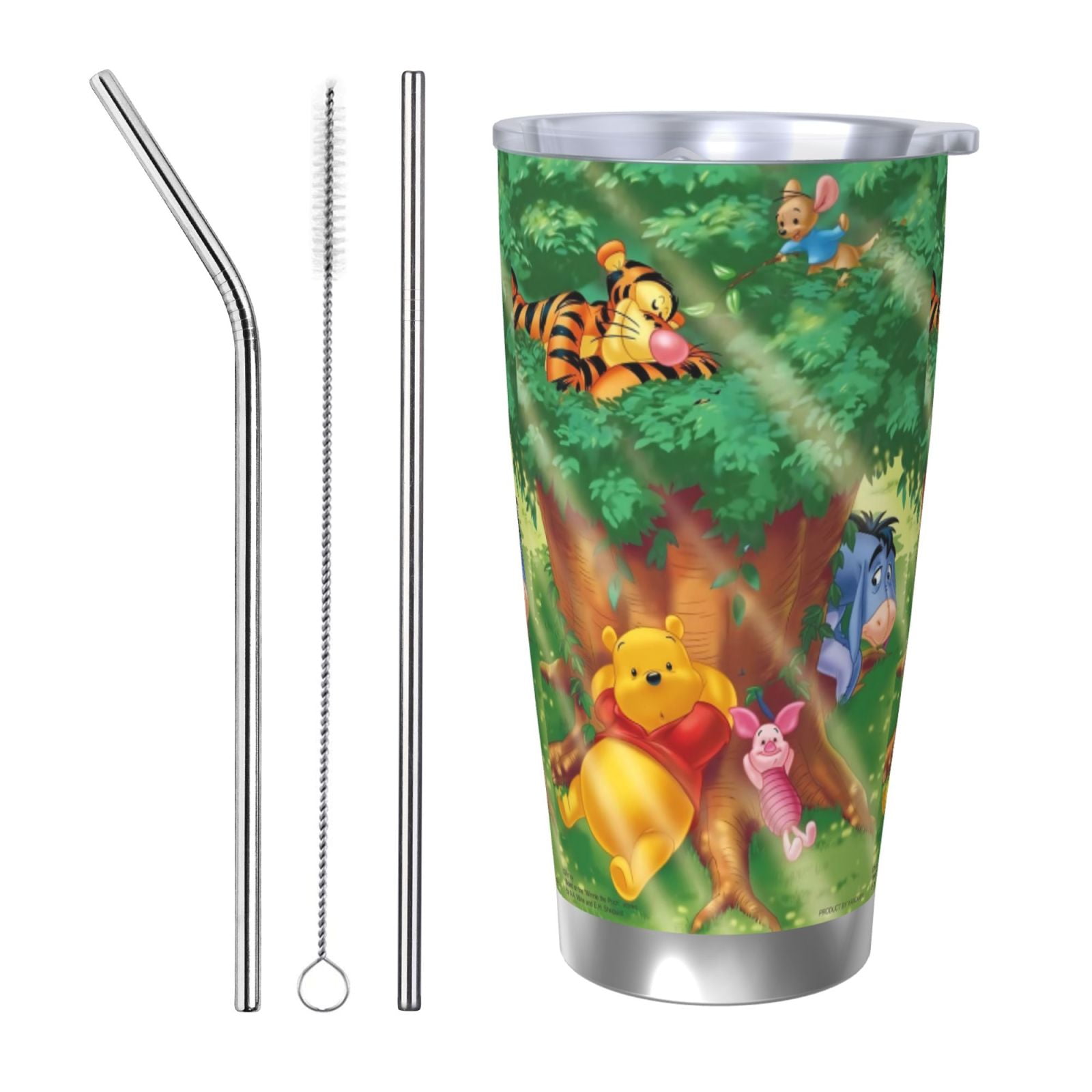 Disney&Winnie The Pooh Tigger Kids Water Bottle with Straw Lid,Insulated Stainless Steel ...