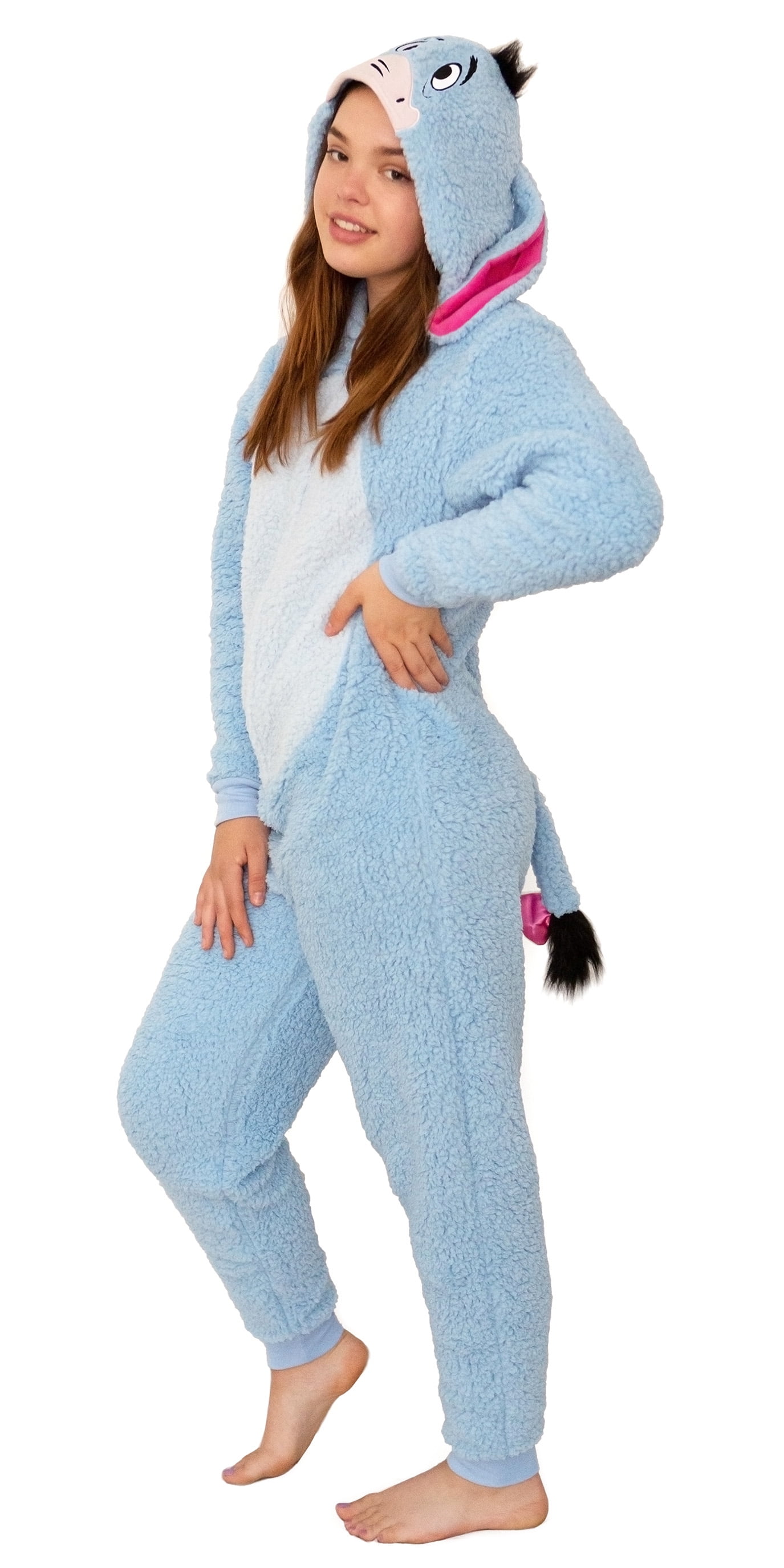 Disney Winnie The Pooh Adult Eeyore Sherpa Cosplay Costume Union Suit ...