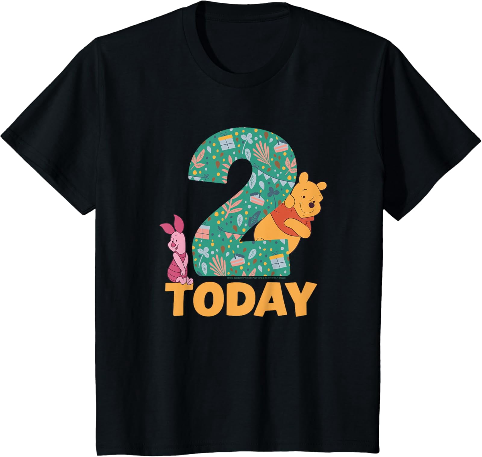 Disney Winnie The Pooh And Piglet Birthday 2 Years Old Today T-Shirt ...