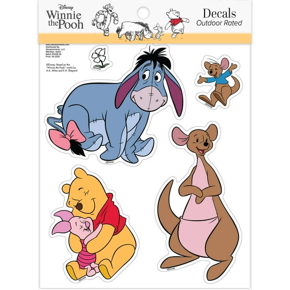 Disney Winnie The Pooh Decals - Set of 5 Pooh Bear Kanga Roo Eeyore ...