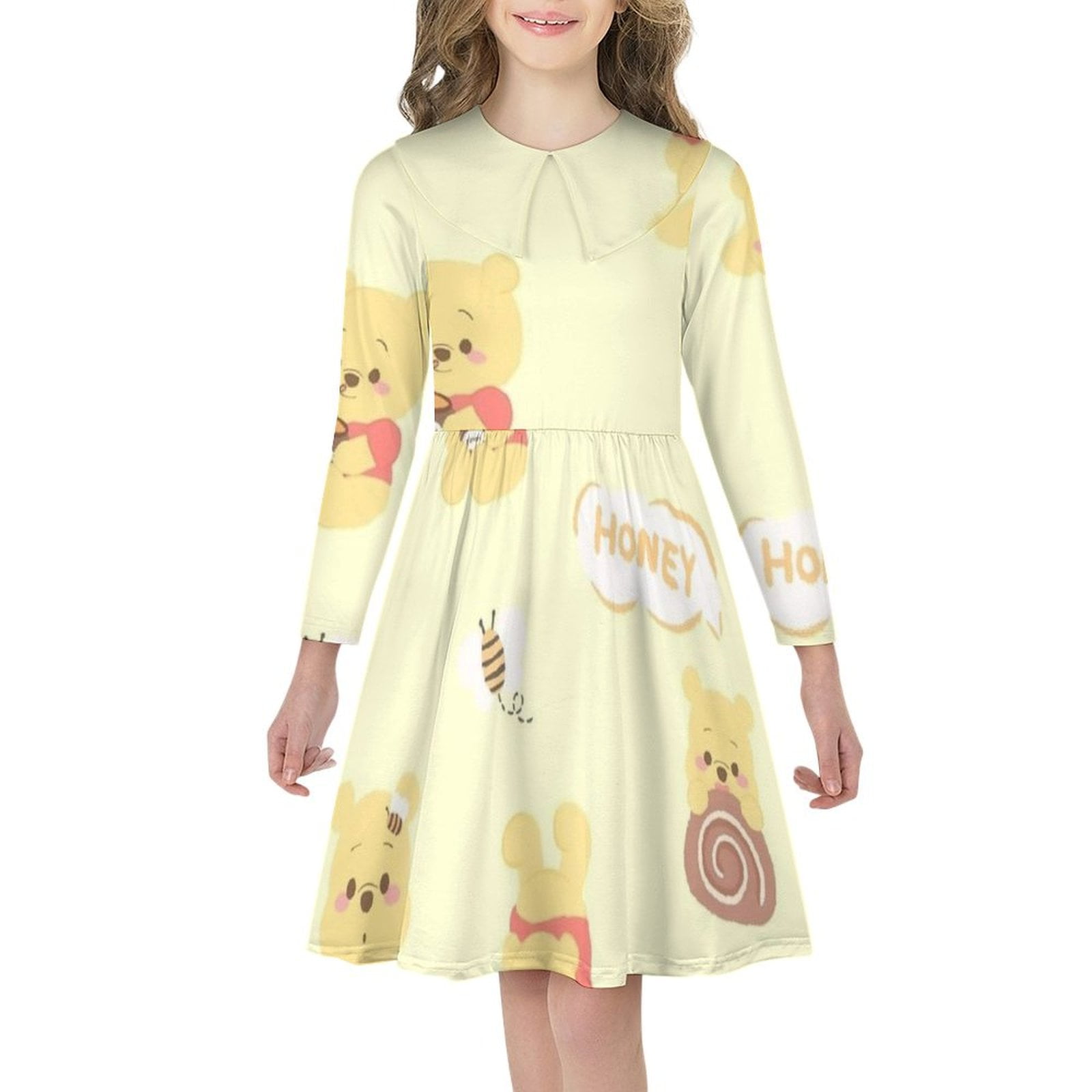 Disney Winnie The Pooh Girls long sleeve cartoon autumn and winter ...