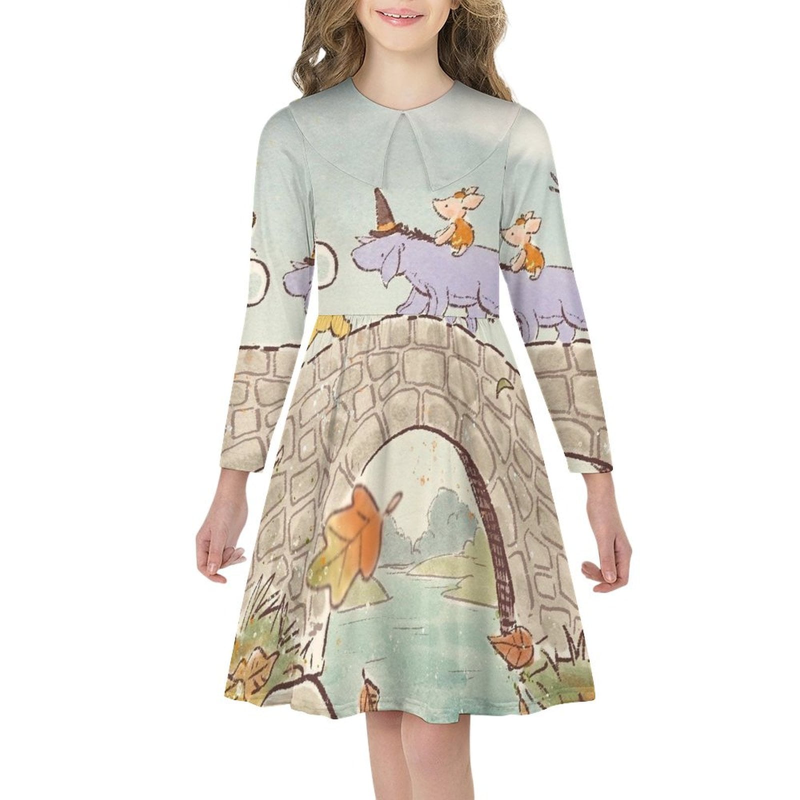 Disney Winnie The Pooh Girls long sleeve cartoon autumn and winter ...