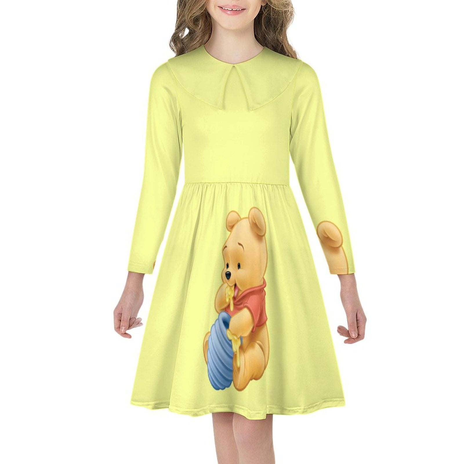 Disney Winnie The Pooh Girls long sleeve cartoon autumn and winter ...