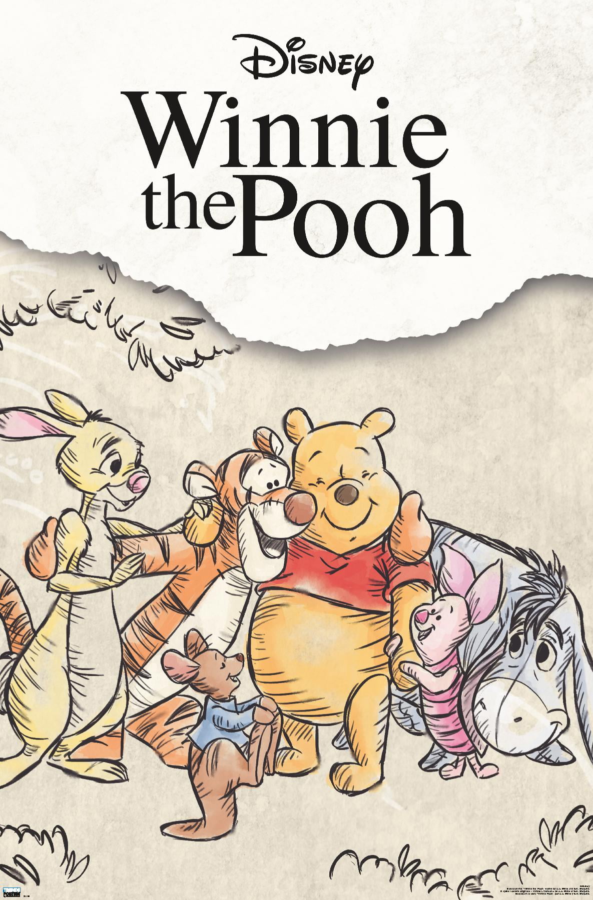 Disney Winnie The Pooh - Group Sketch Wall Poster, 22.375" x 34 ...