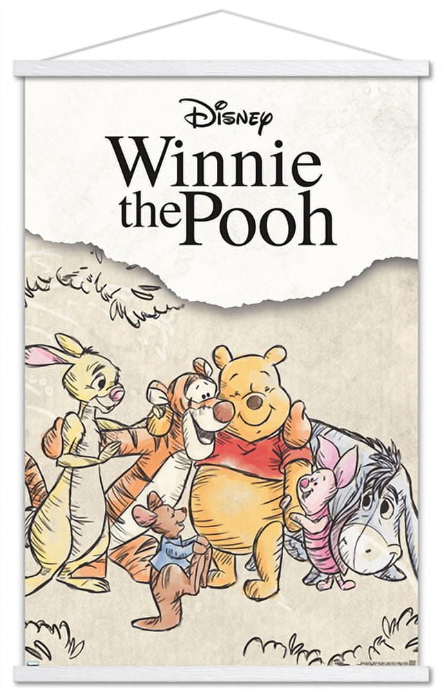 Disney Winnie The Pooh - Group Sketch Wall Poster with Magnetic Frame ...