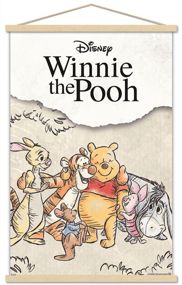 Disney Winnie The Pooh - Group Sketch Wall Poster with Magnetic Frame ...