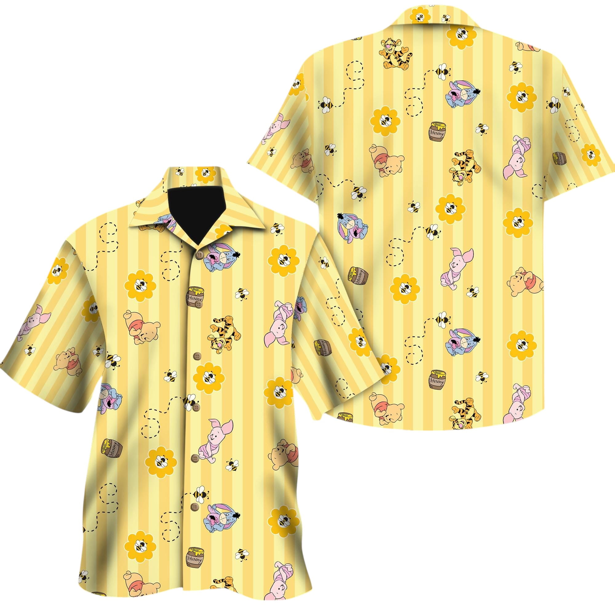 Disney Winnie The Pooh Hawaiian Shirt Pooh Friends Aloha Summer Shirt ...