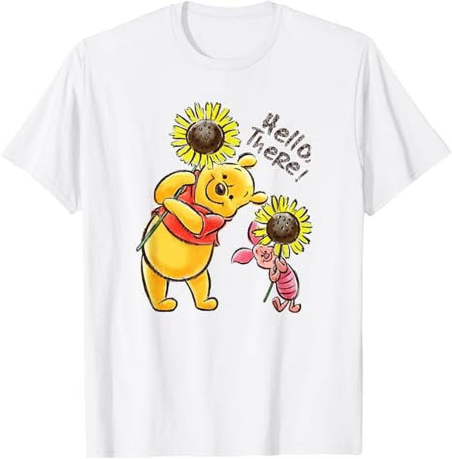 Disney Winnie The Pooh & Piglet Hello There! Sunflowers T-Shirt ...