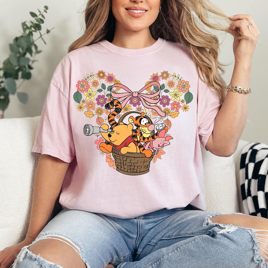 Disney Winnie The Pooh Piglet Tigger Mouse Ear Coquette Bow Minnie ...