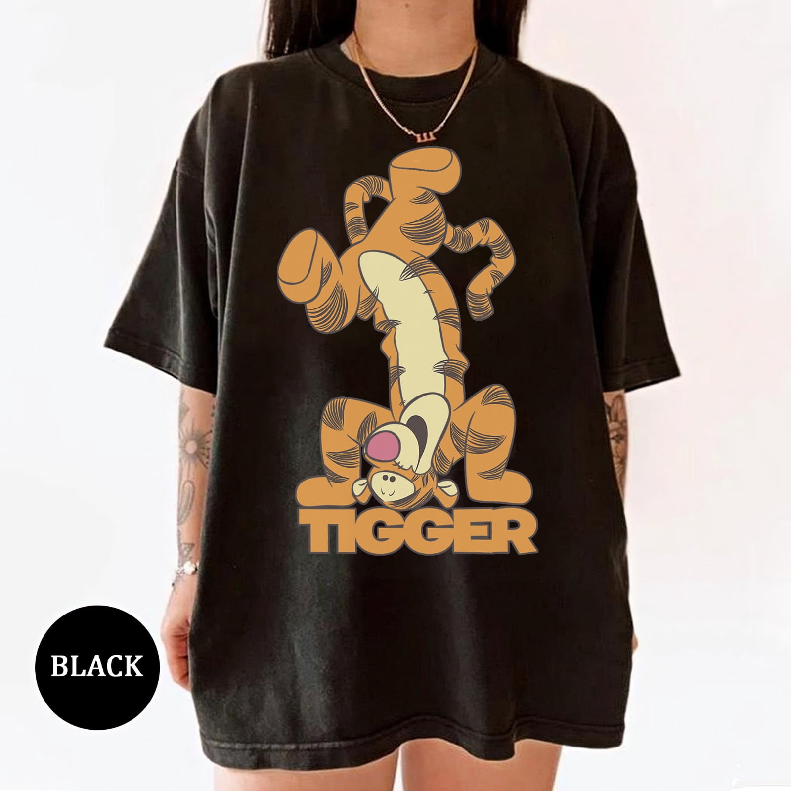 Disney Winnie The Pooh Tigger Upside Down Bouncing Fun Cartoon T-shirt ...