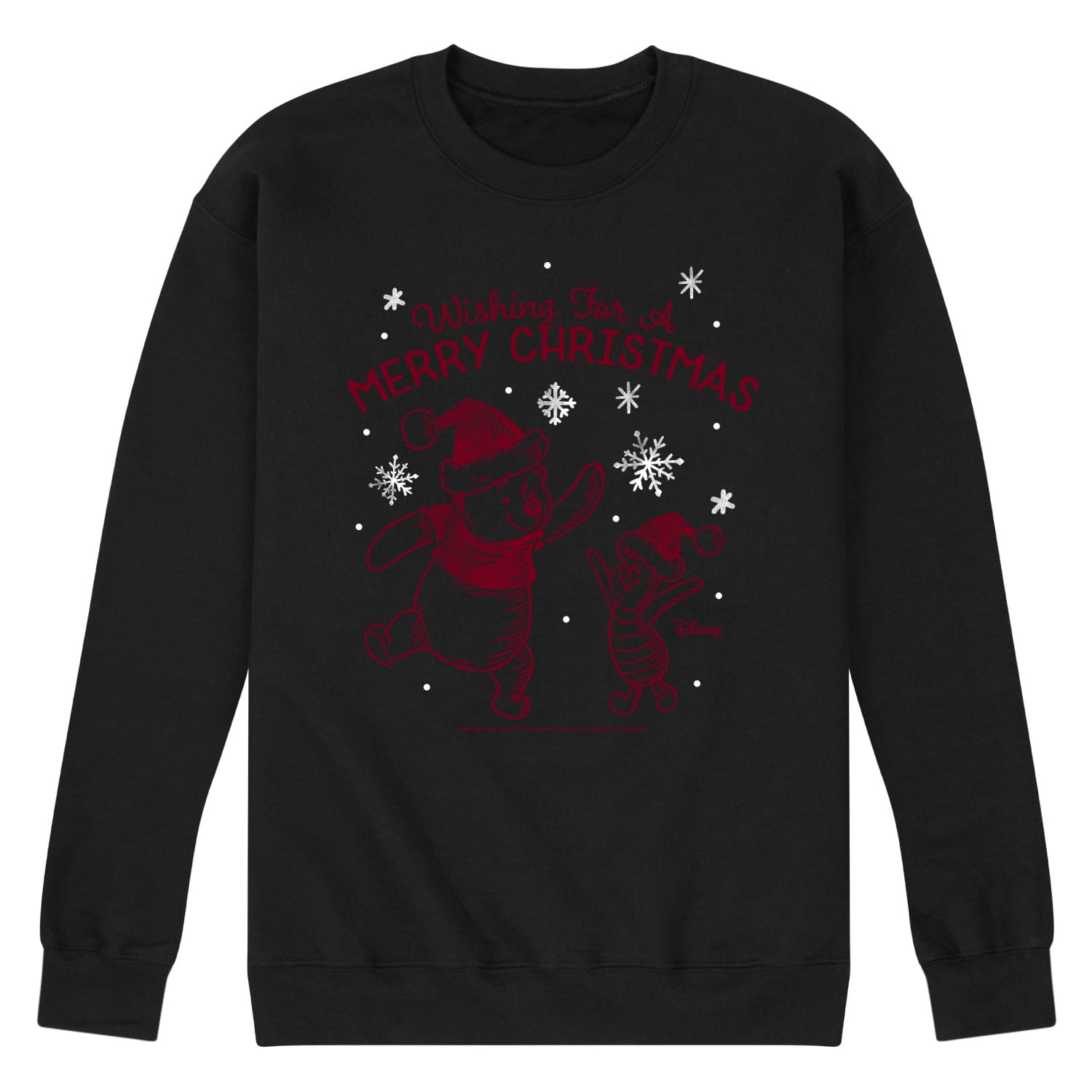 Disney Winnie The Pooh - Wishing For A Merry Christmas - Men's Crew ...