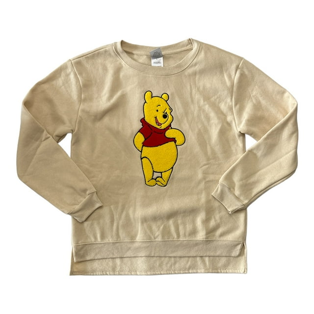 Disney Winnie The Pooh Women's Crewneck Fleece Lined Chenille Patch ...