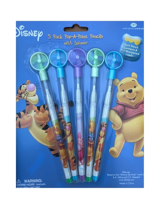 Disney Winnie The Pooh and Friends 5pk Pop-a-point pencils with spinner ...