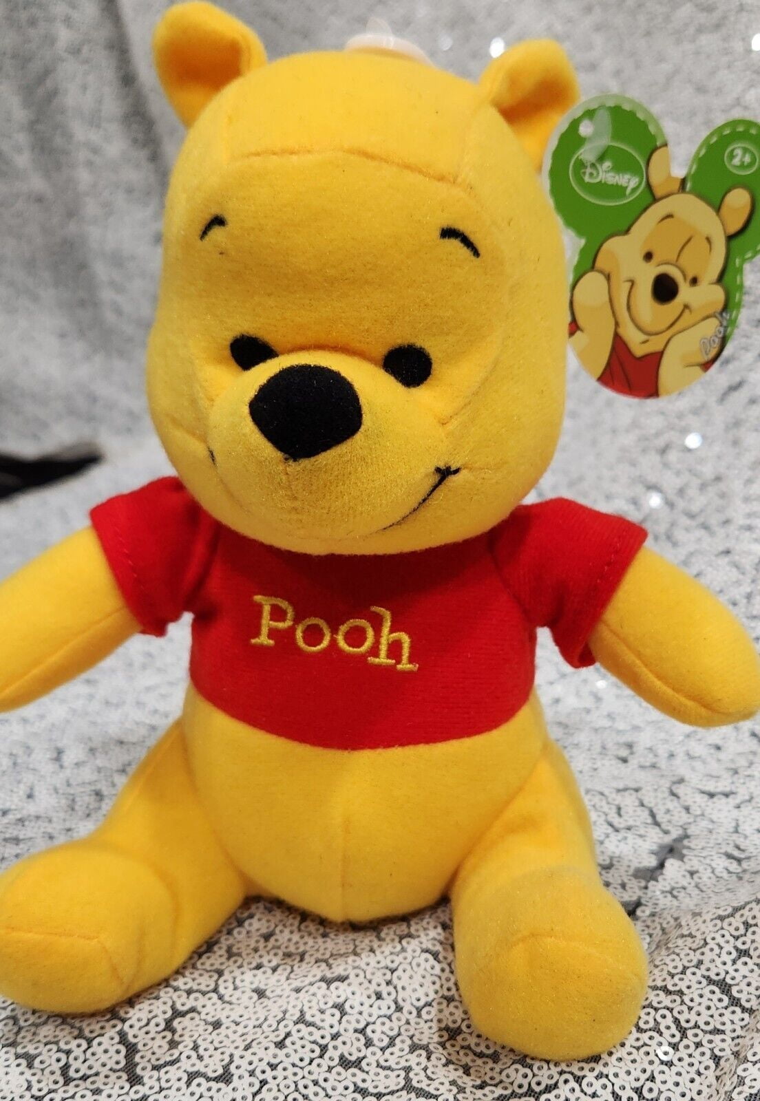 Disney - Winnie the Pooh 7.5" Plush (Red Shirt New)(BONUS 1 FUN CHOPS ...