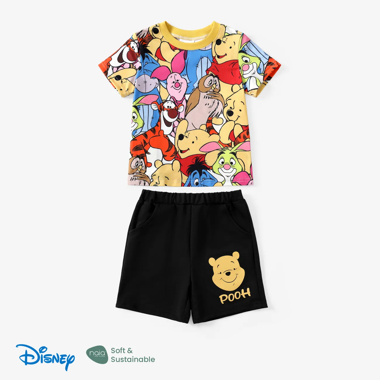 Disney Winnie the Pooh 92% Cotton Toddler Boy Set with Short Sleeves ...