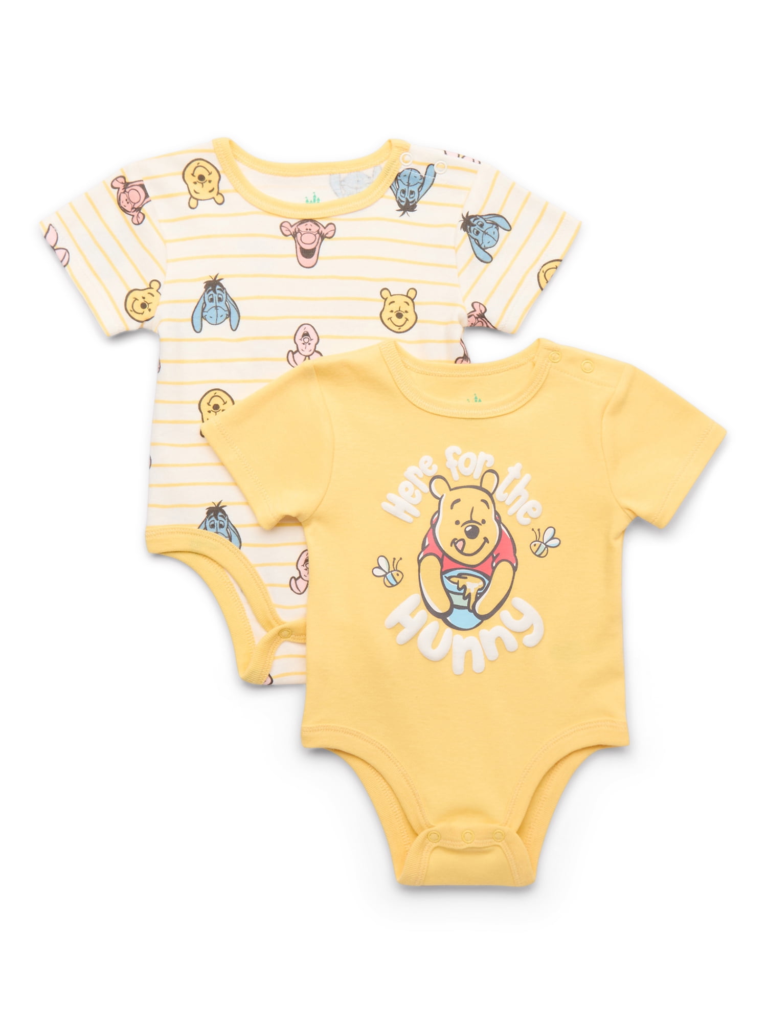 Winnie the Pooh Baby Bodysuits 2-Pack, Sizes 0-24 Months, Newborn ...