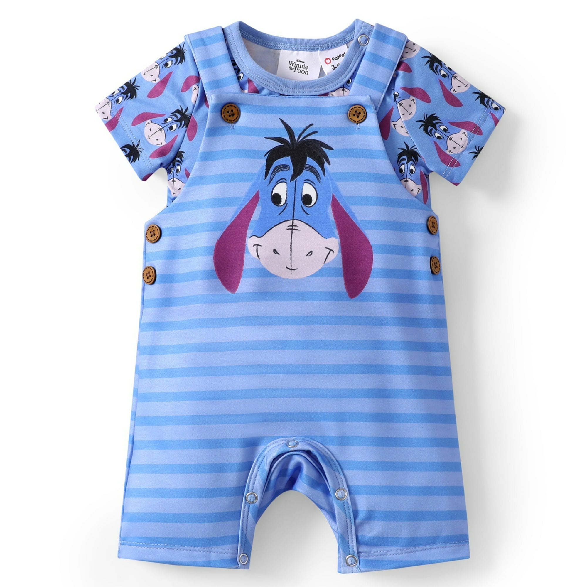 Disney Winnie the Pooh Baby Outfit, Graphic Tee and Striped Overalls ...