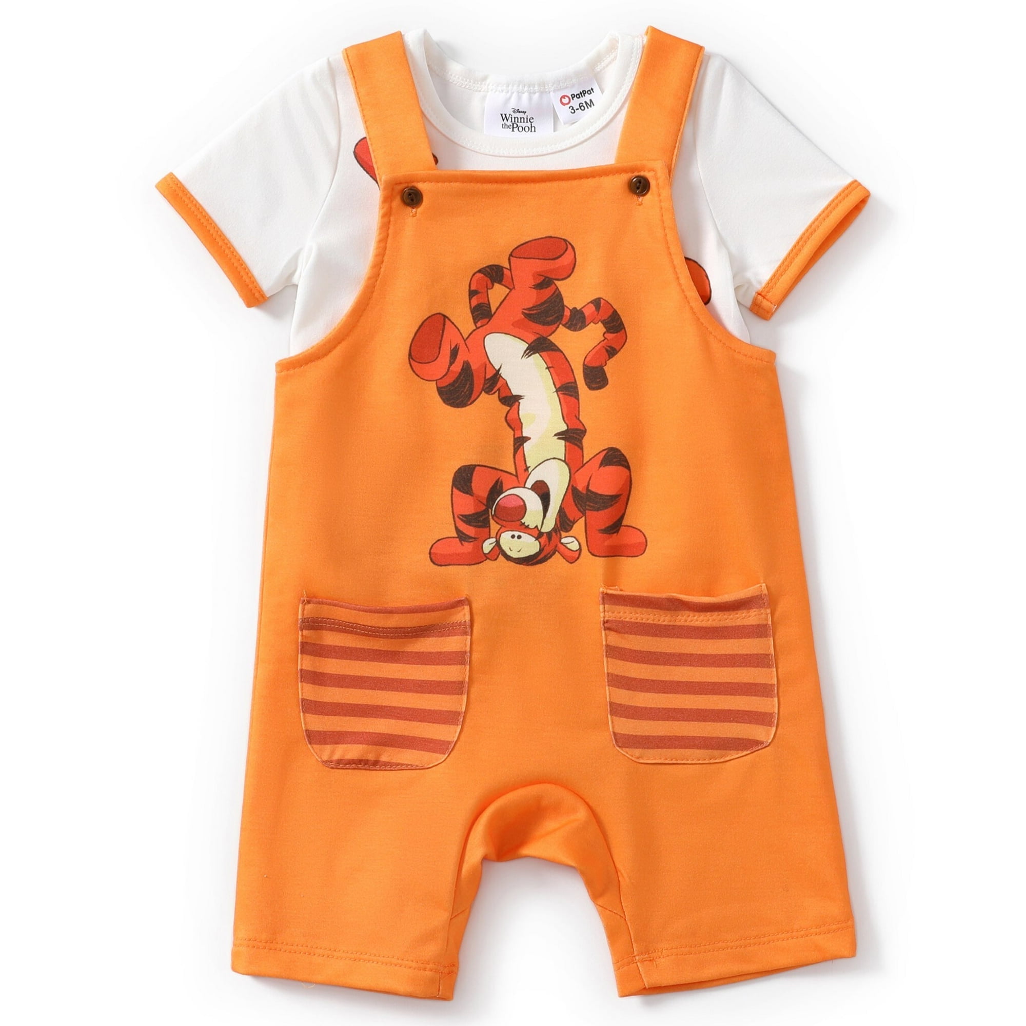Disney Winnie the Pooh Baby Boys Girls 2 Pcs Graphic Tee with Striped ...